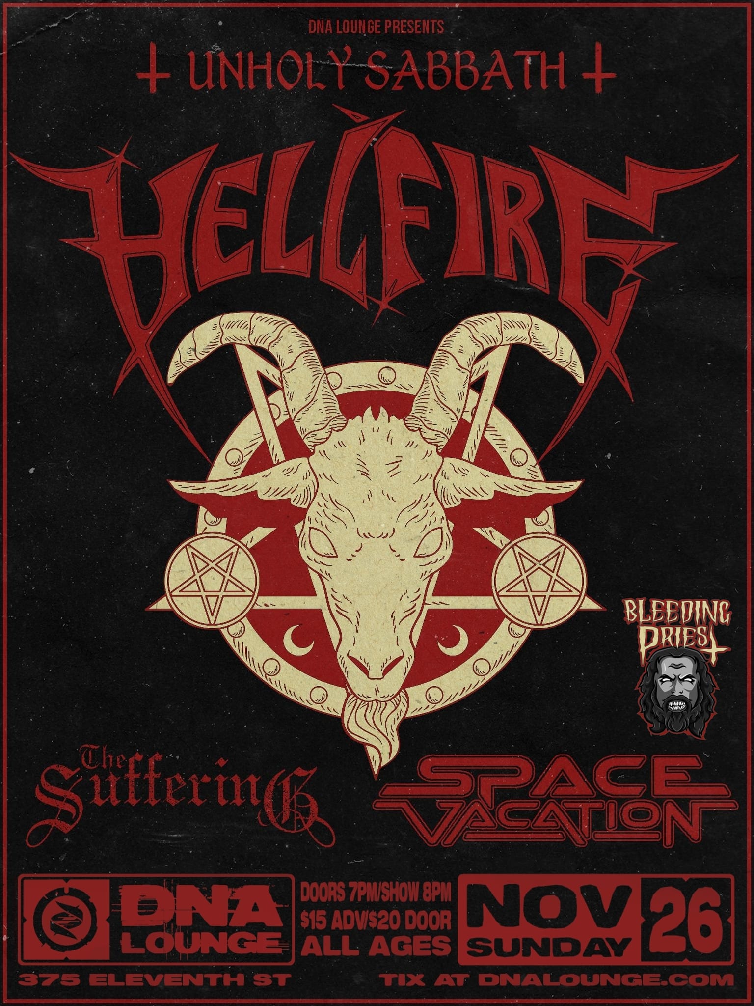 DNA Lounge: Unholy Sabbath: Hell Fire, 26 Nov 2023 (Sun)