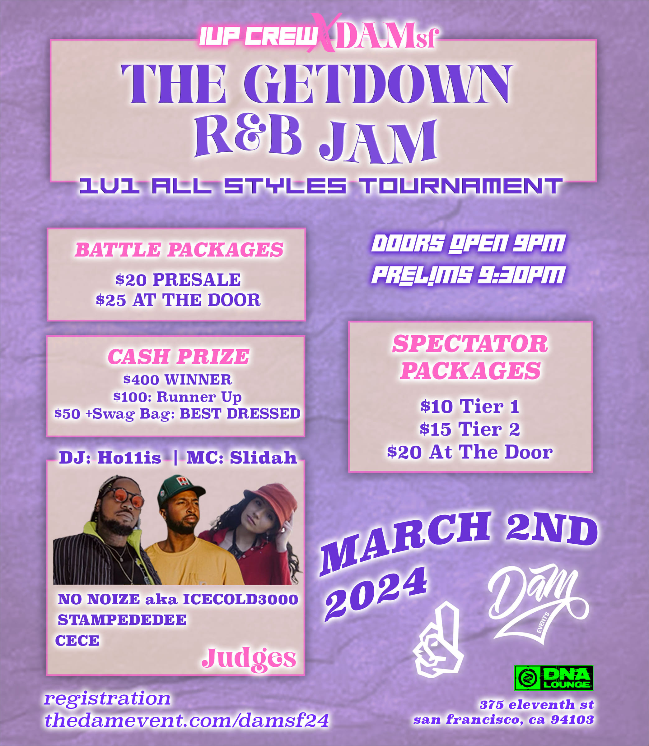 DNA Lounge: The Getdown R&B Jam + Battle, 2 Mar 2024 (Sat)